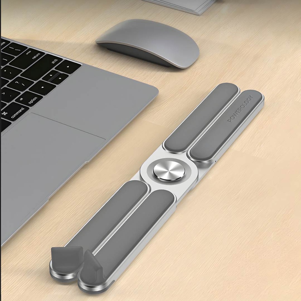 Powerology Adjustable Aluminium Alloy Portable Laptop Stand - Silver